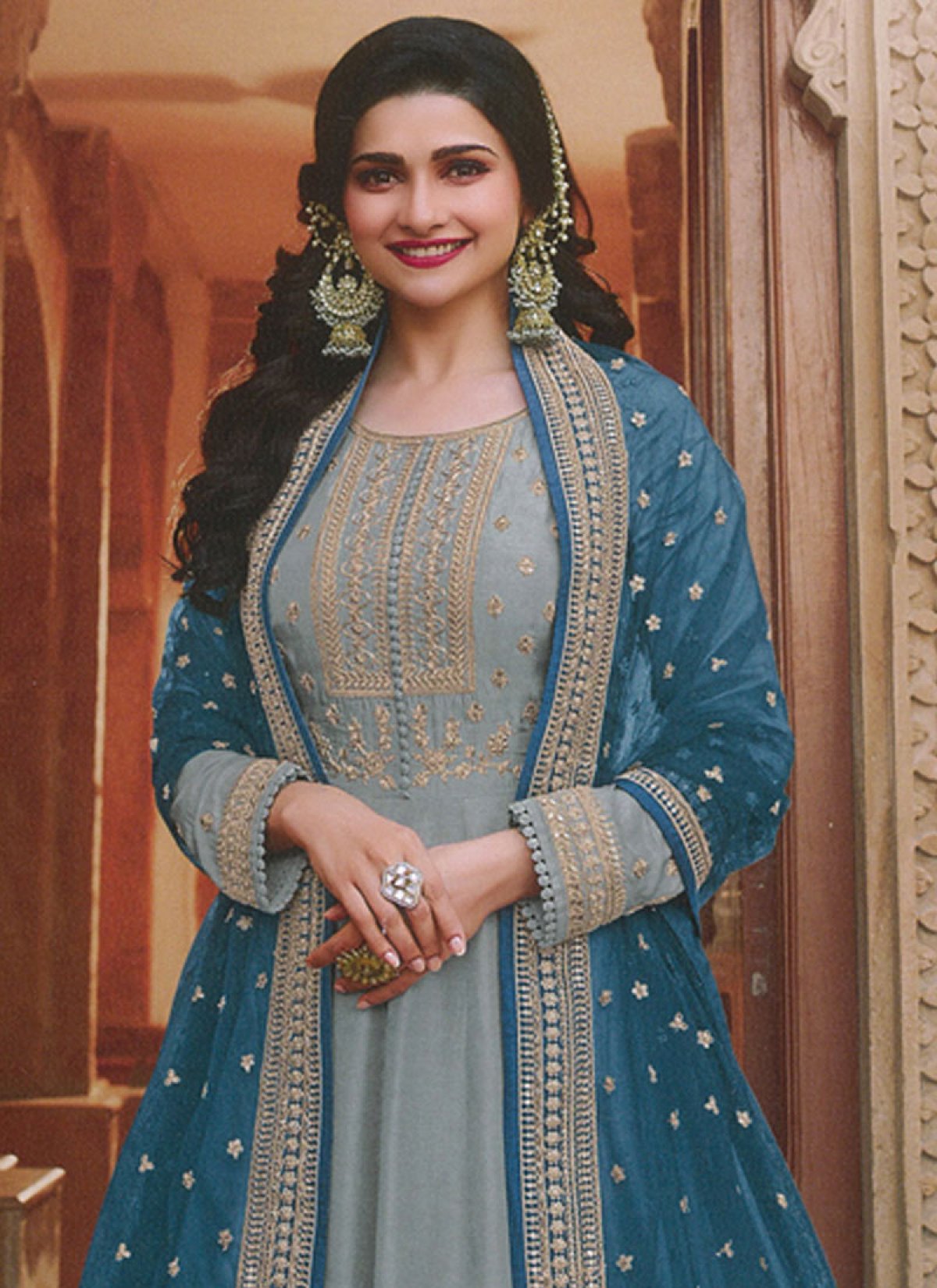 Buy Embroidered Work Long Length Anarkali Salwar Suit Online