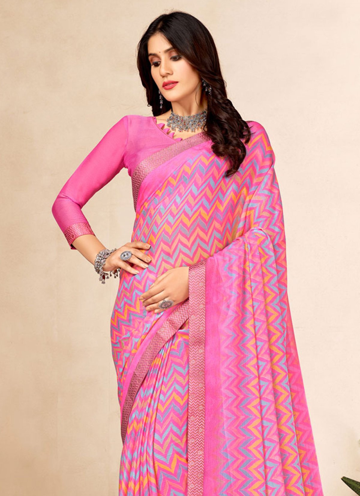 Buy Digital Print Work Trendy Classic Saree Online