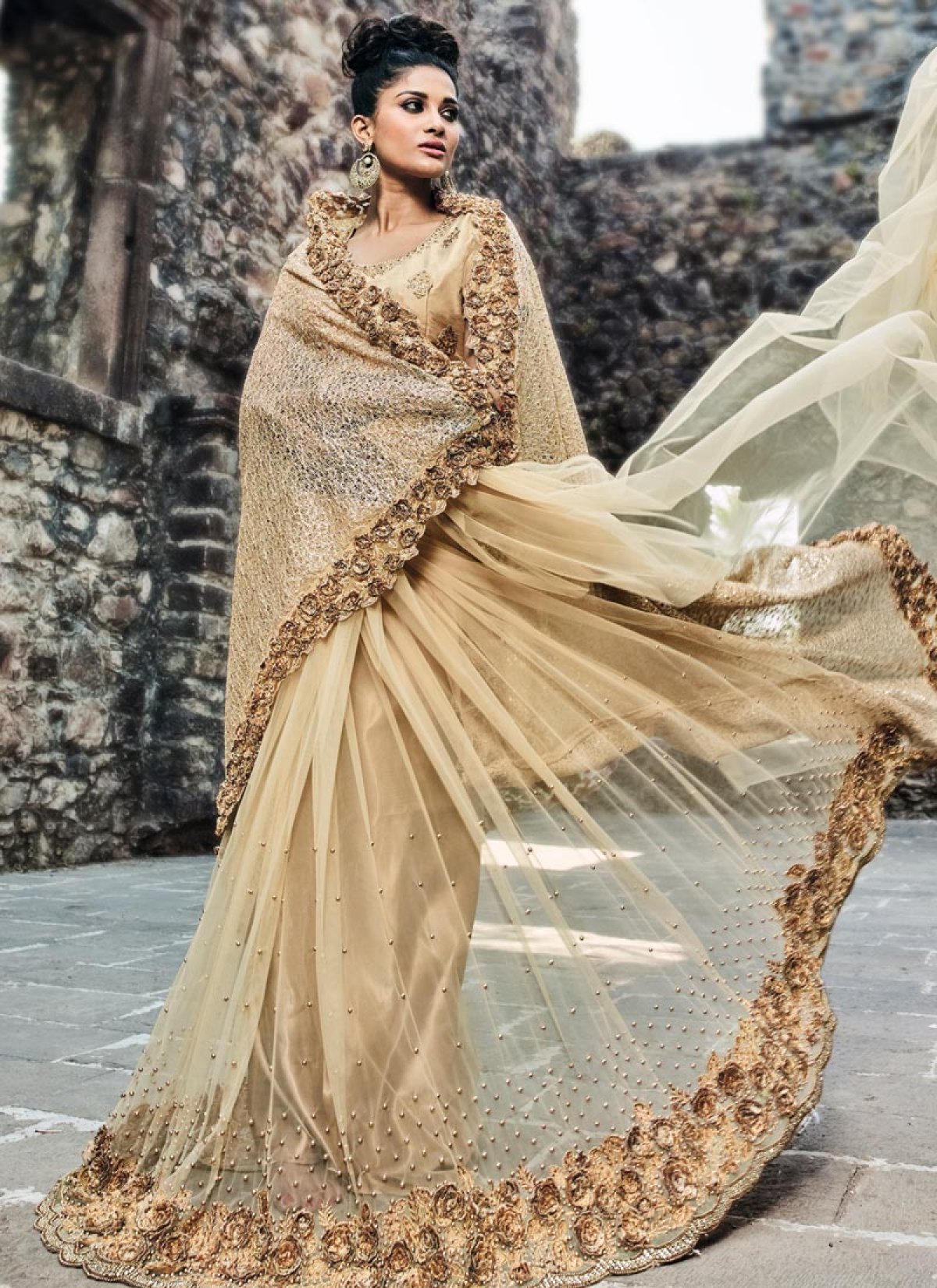 Shop Beads Work Traditional Saree Online In UK