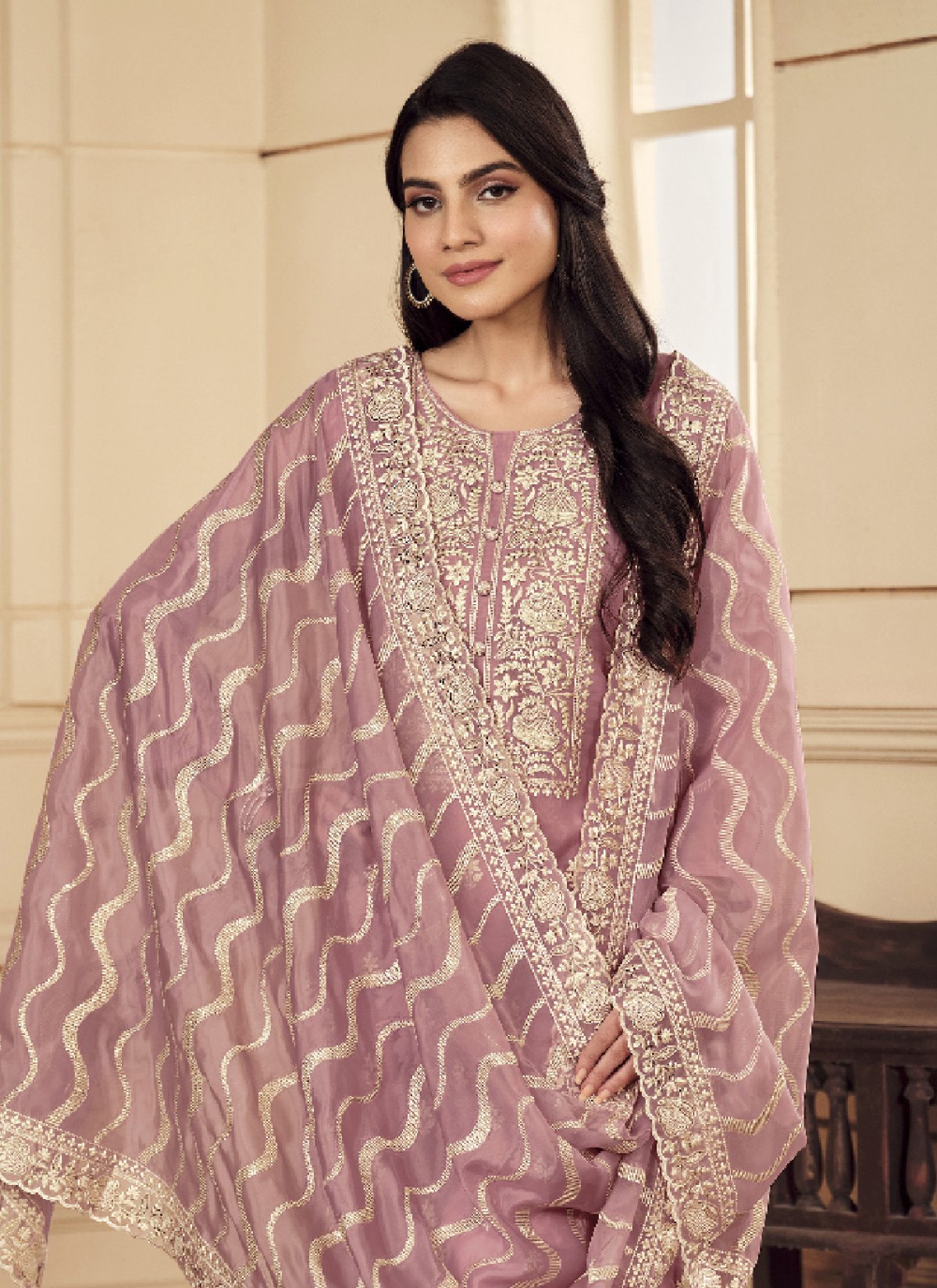 Buy Embroidered Work Pant Style Straight Salwar Kameez Online