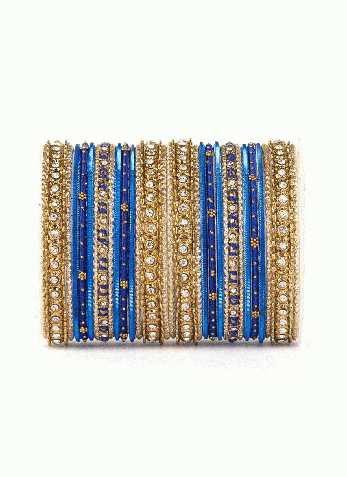 Buy Artistic Gold Rodium Polish Blue and Gold Bangles Online