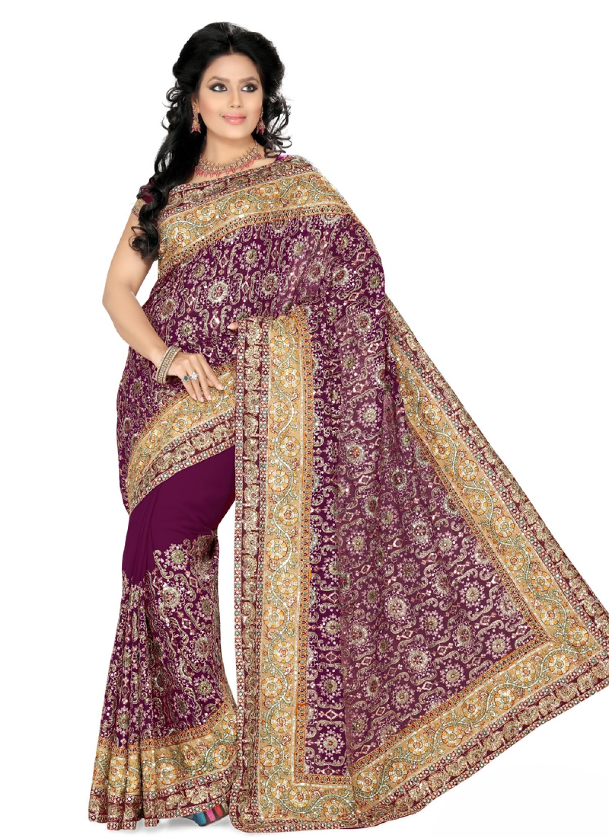 Breathtaking Magenta Color Party Wear Saree