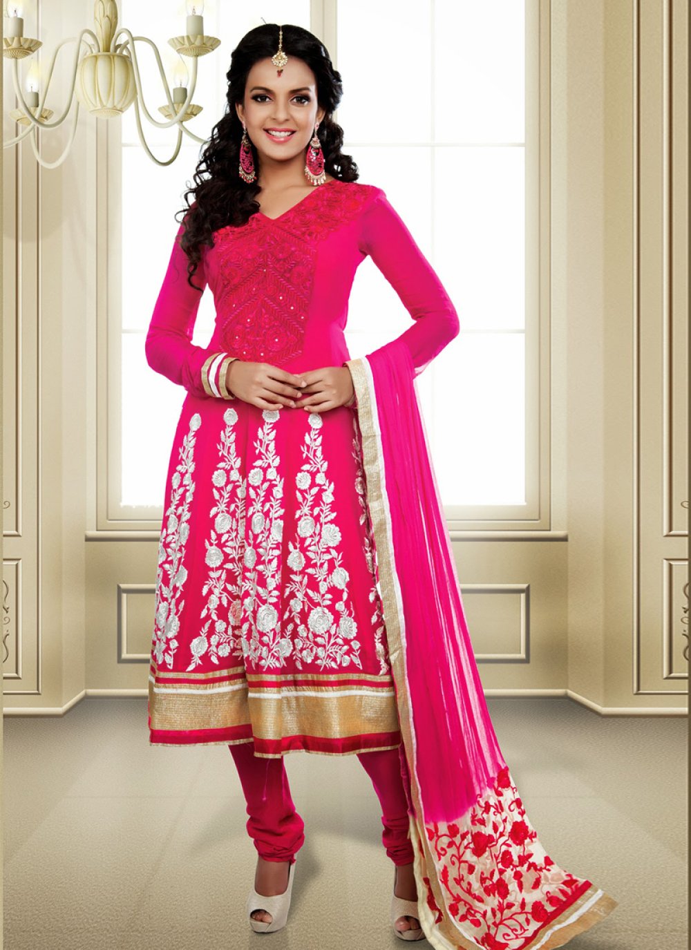 Charming Stone Work Churidar Salwar Kameez