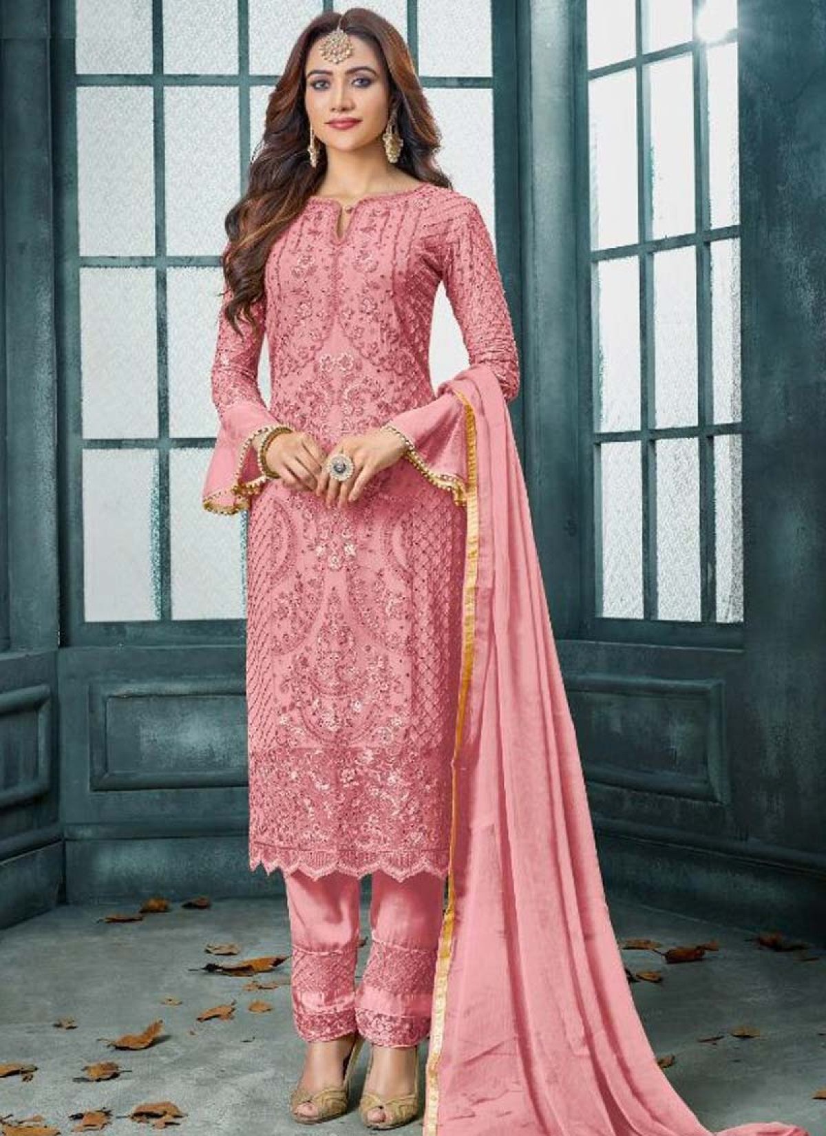 Buy Embroidered Work Pant Style Classic Suit Online