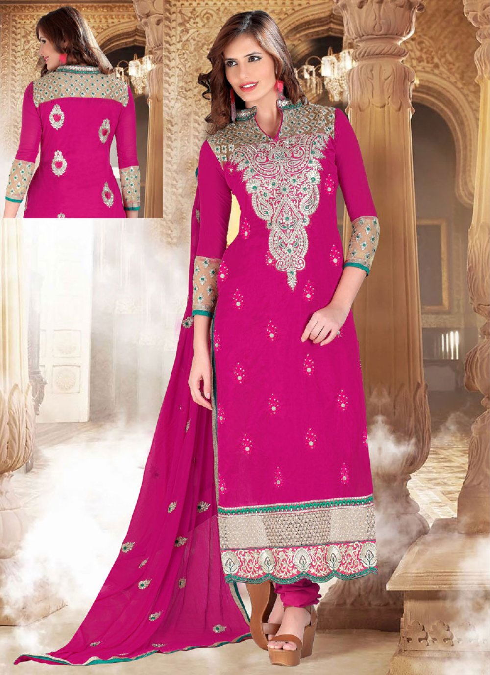 Salwar Kameez Designs With Lace Work