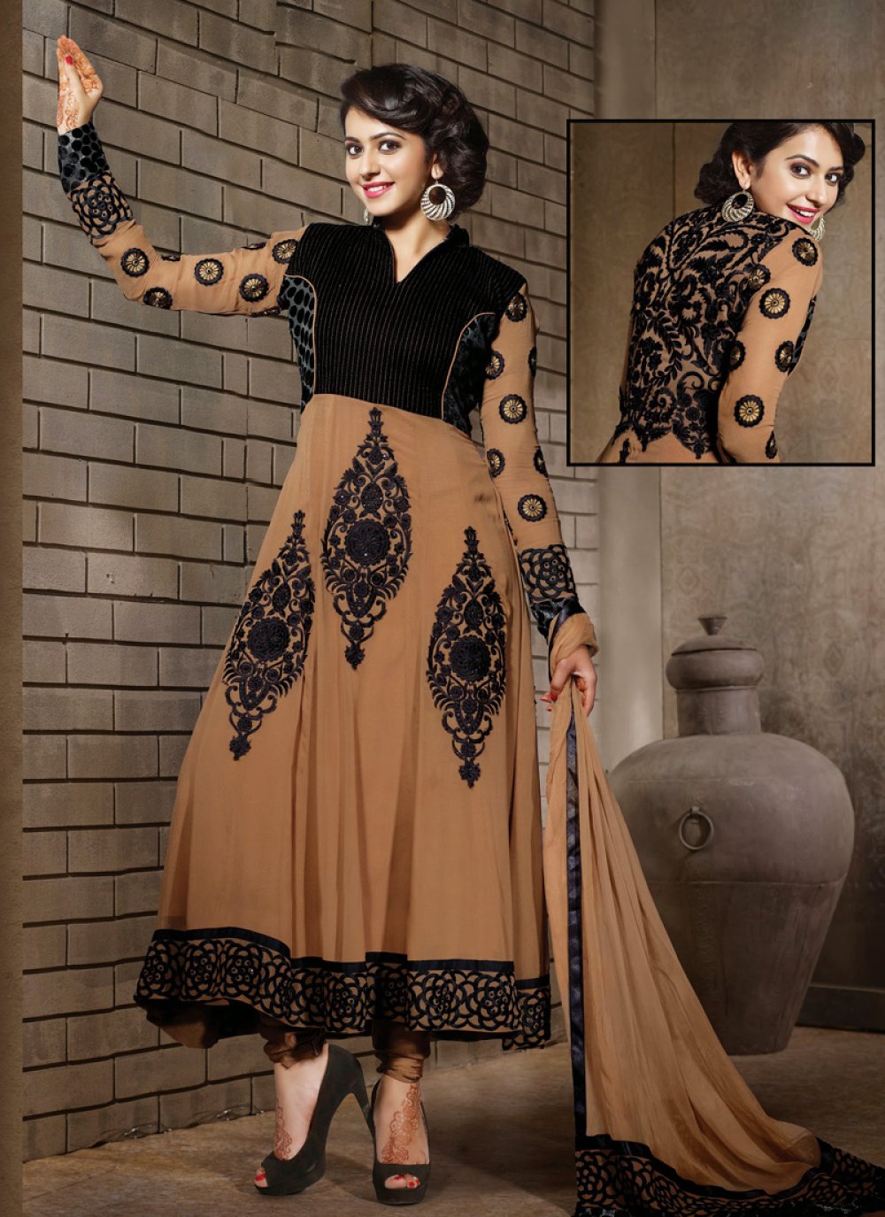 Flamboyant Stone Work Georgette Designer Suit