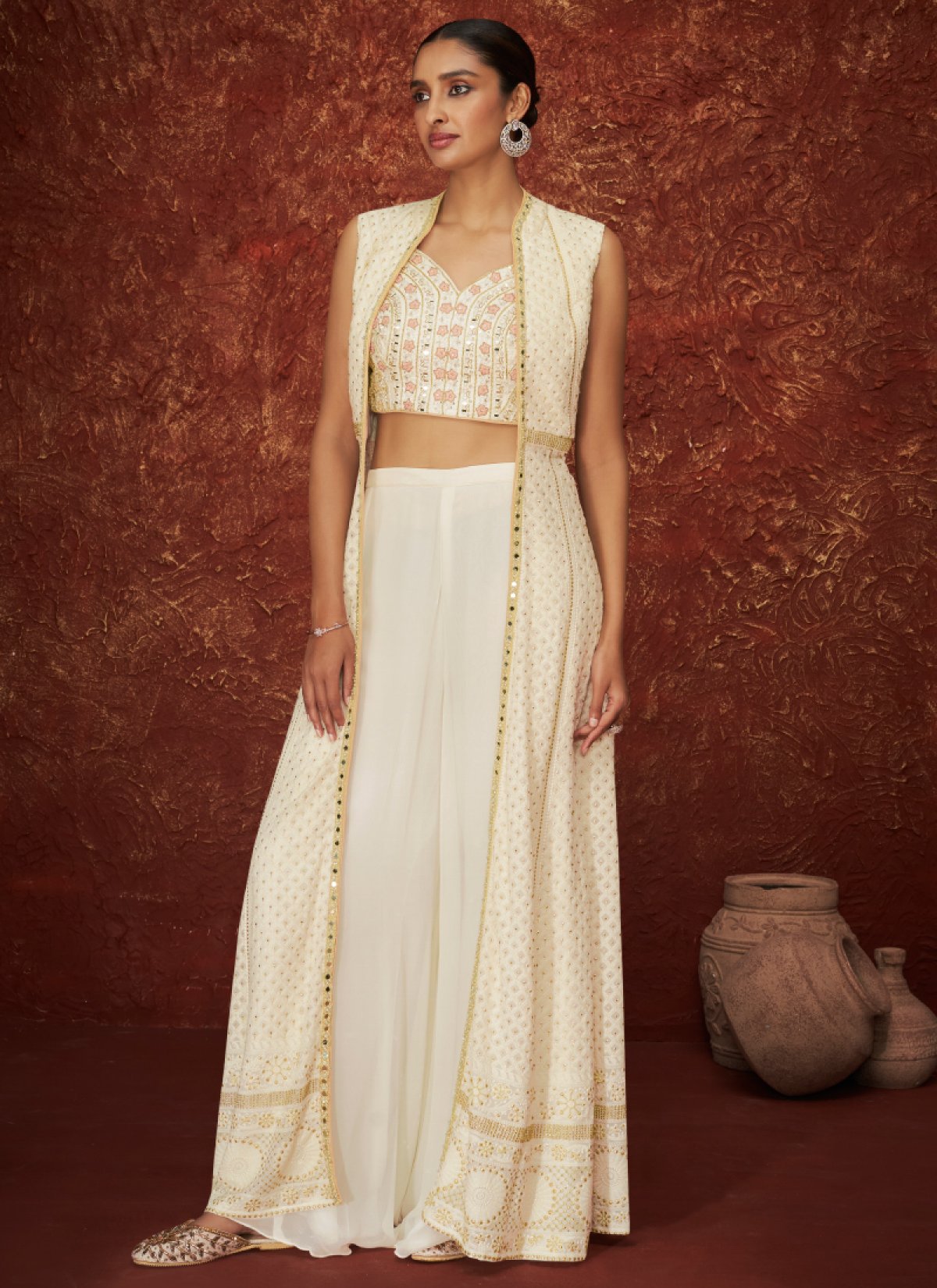 Buy Georgette Jacket Style Salwar Kameez Online