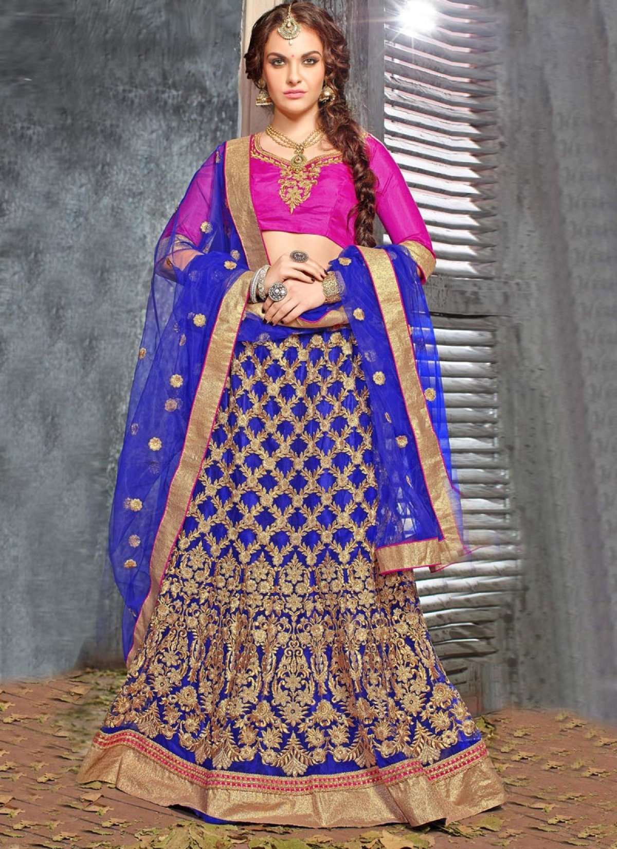 Shop Groovy Embroidery Work Wedding Lehenga Choli Online : 26175