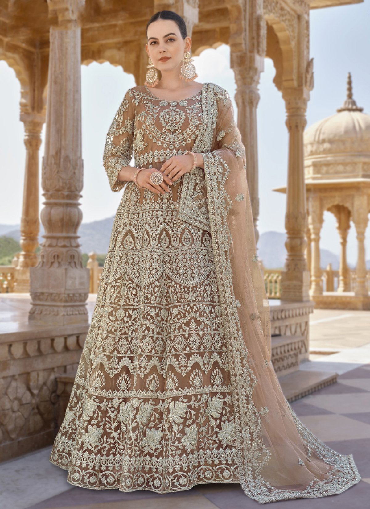 Buy Long Length Anarkali Salwar Suit For Ceremonial Online