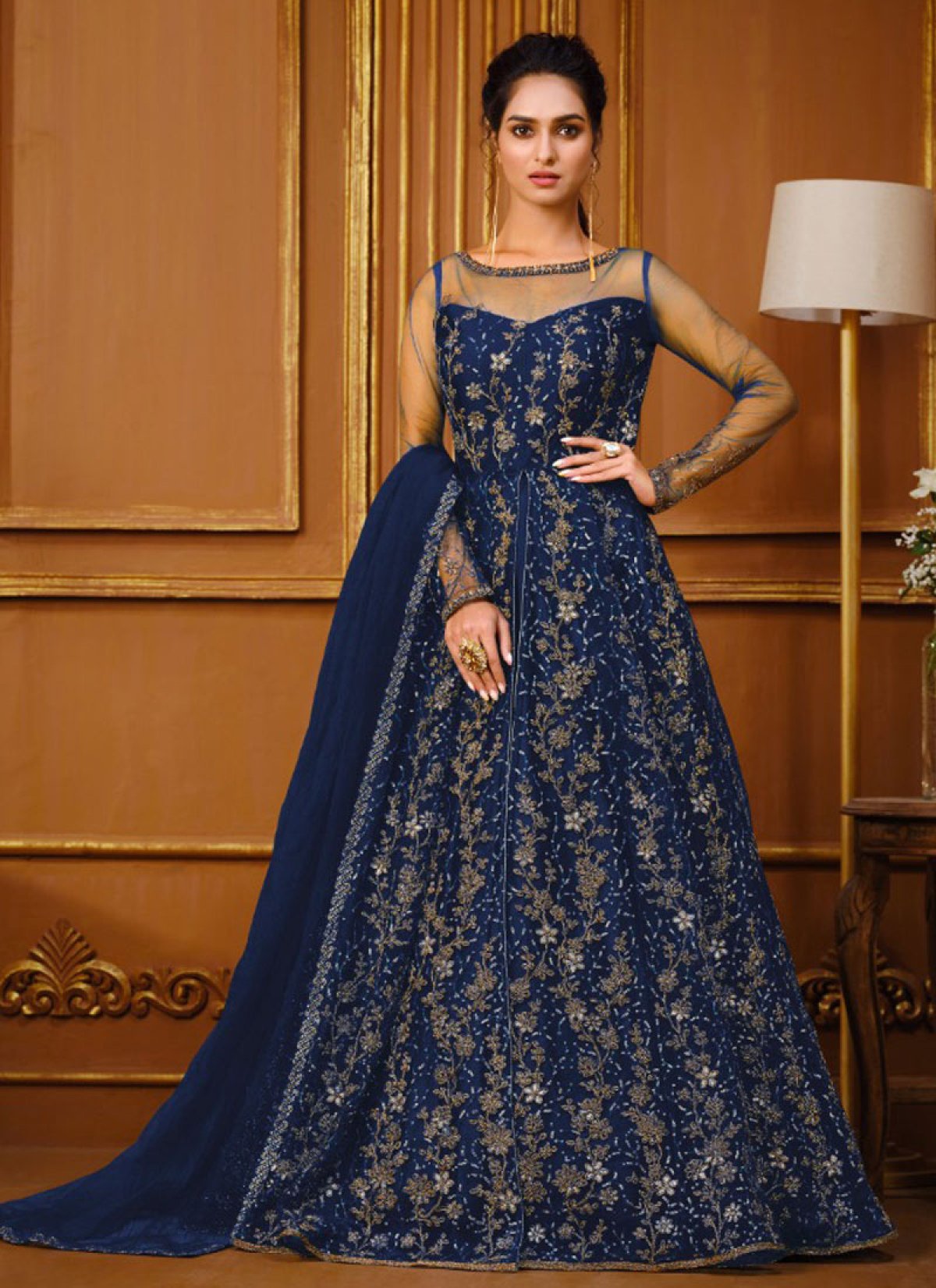 Buy Long Length Designer Suit For Festival Online