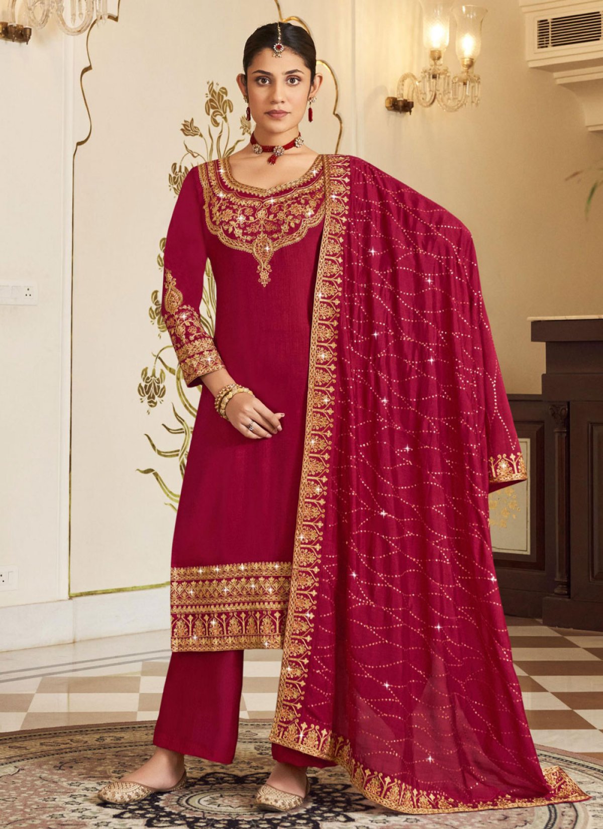 Shop Palazzo Salwar Suit For Ceremonial Online
