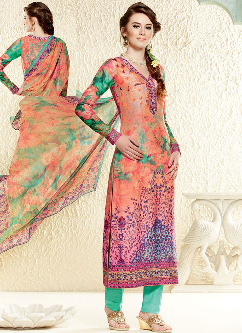 Renowned Multi Color Pant Style Pakistani Suit