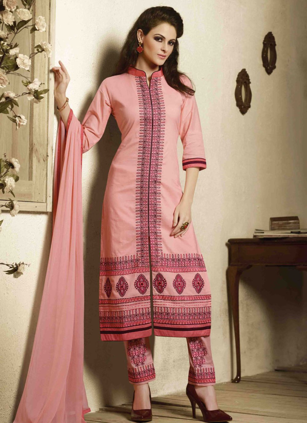 Savory Booti Work Pant Style Pakistani Suit