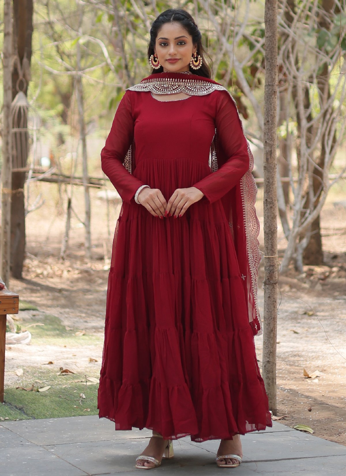 Buy Sequins Work Readymade Designer Gown Online