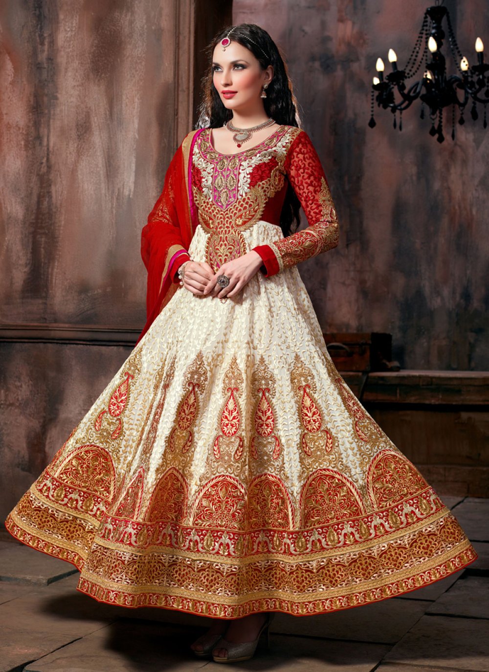 Splendid Booti Work Wedding Salwar Suit